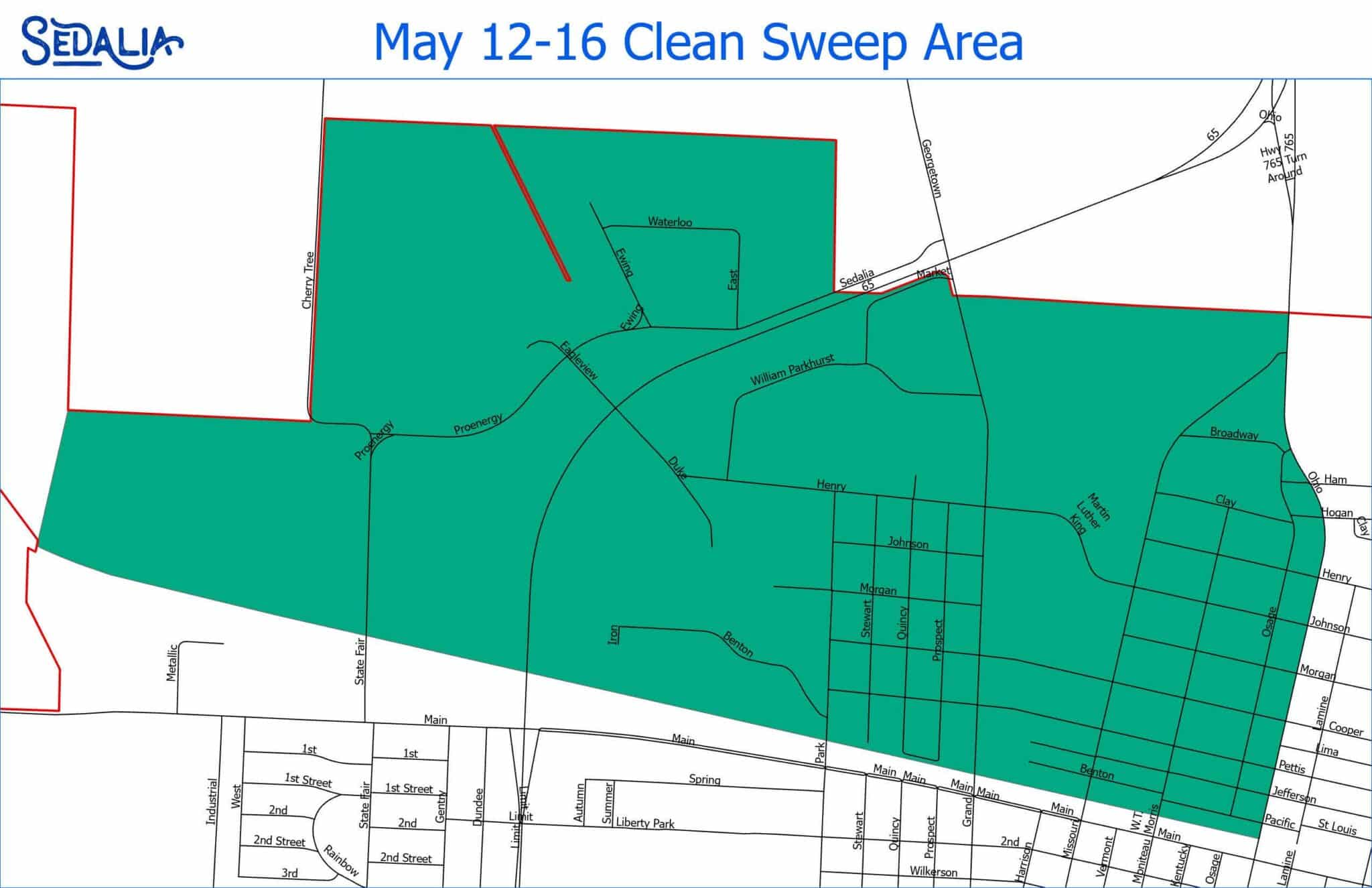 Clean Sweep Area for the Week of May 12, 2025 | City of Sedalia, MO