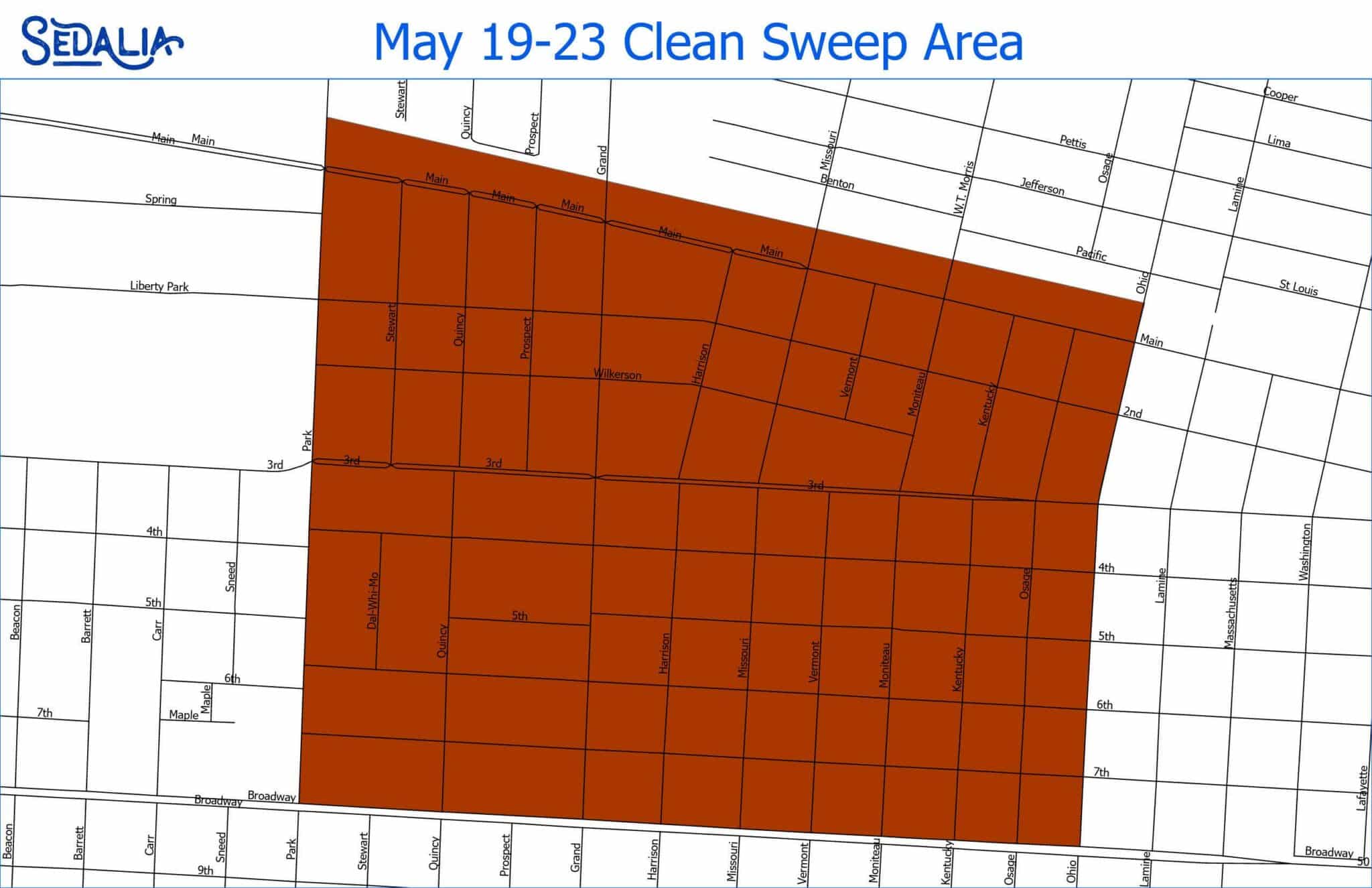 Clean Sweep Area for the Week of May 19, 2025 | City of Sedalia, MO