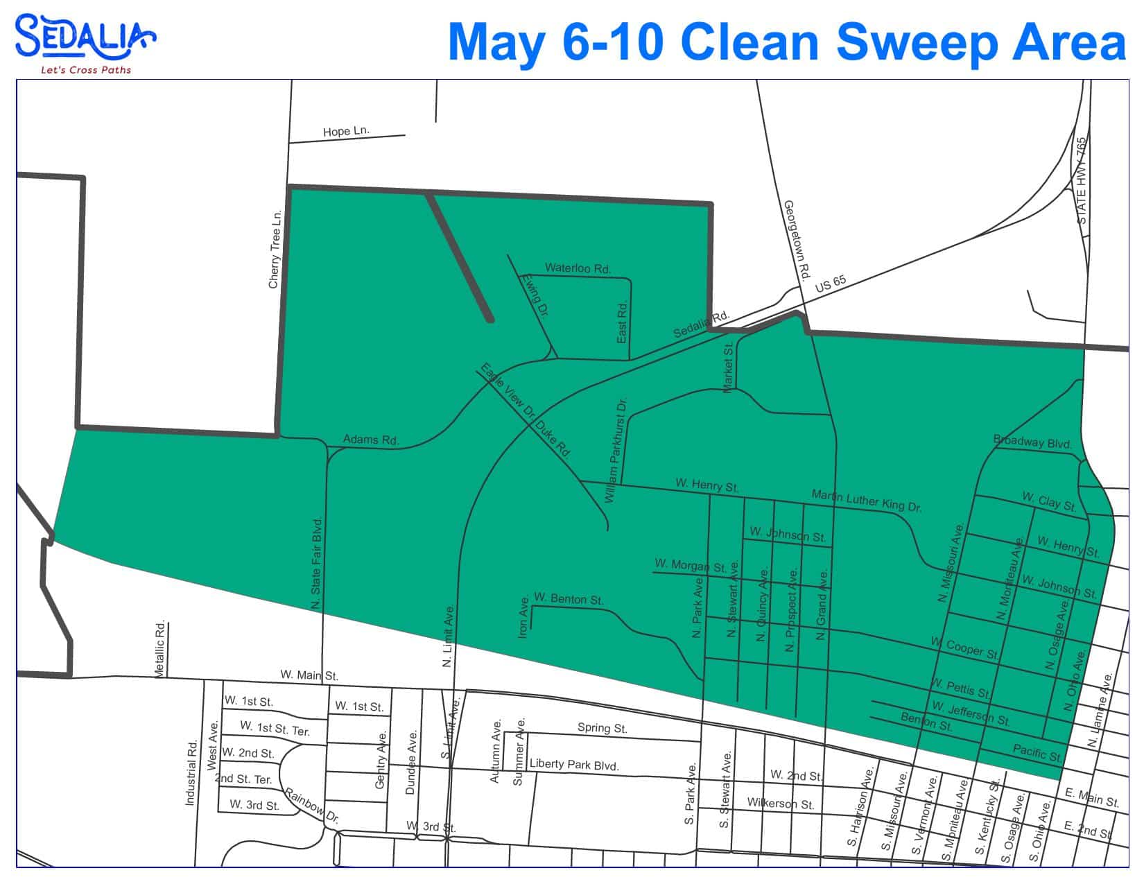 Clean Sweep Area for the Week of May 6-10, 2024 | City of Sedalia, MO