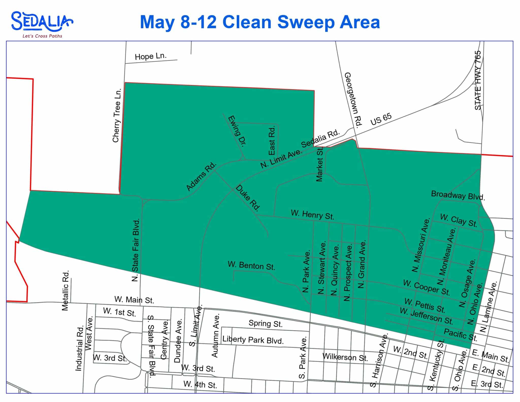 Clean Sweep Area for the Week of May 8-12, 2023 | City of Sedalia, MO